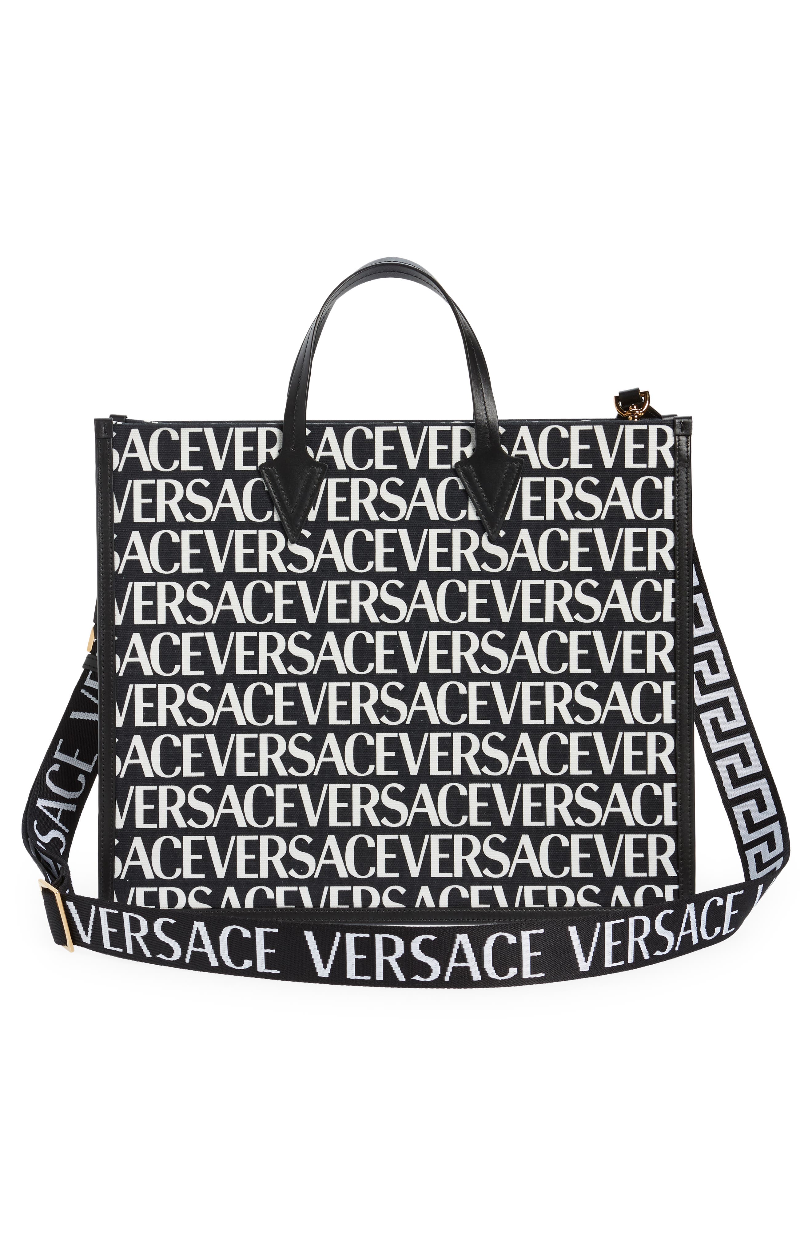 Versace Repeat Logo Cotton Canvas Tote | Nordstrom