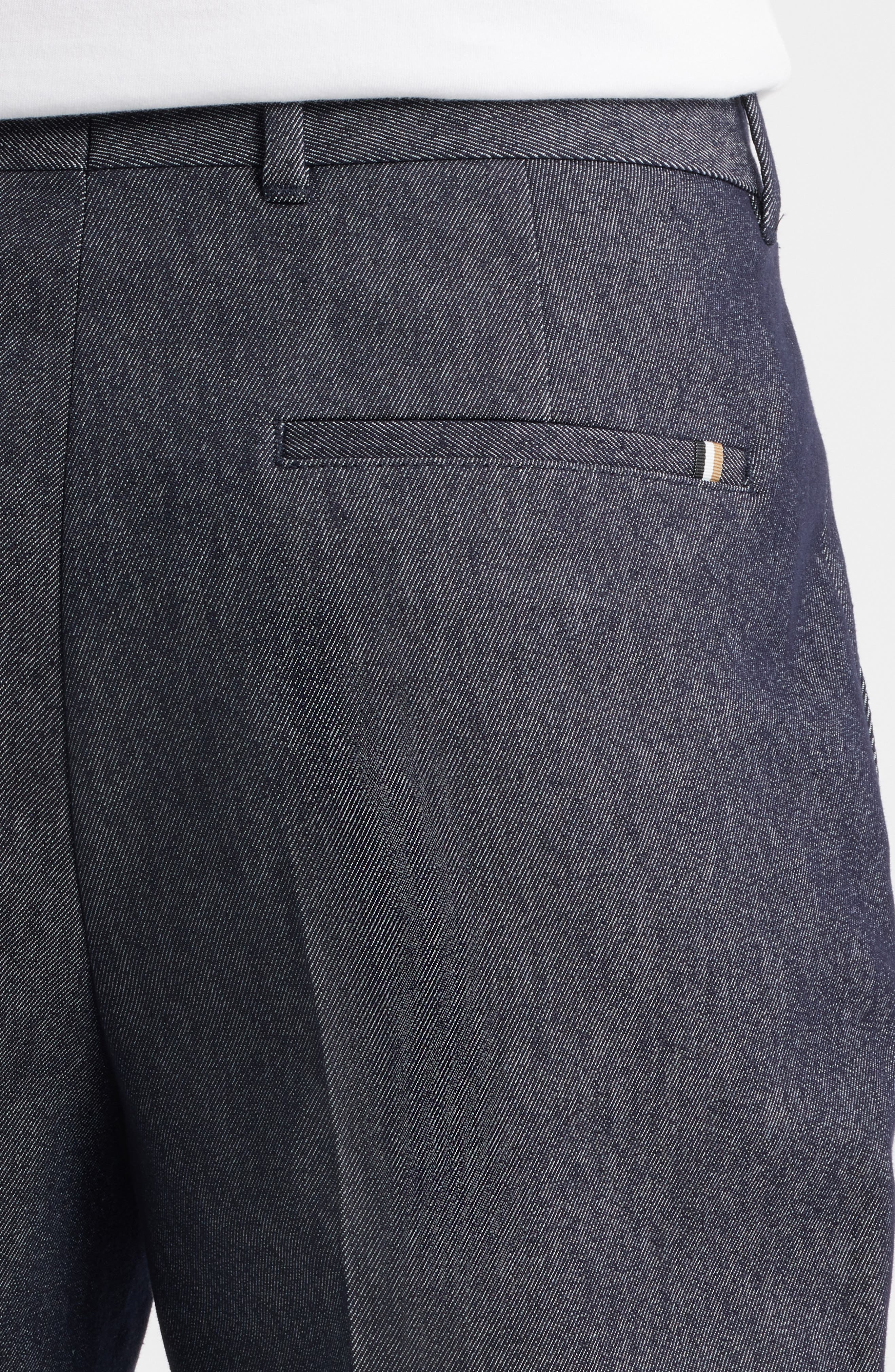BOSS Perin Pleated Stretch Cotton & Virgin Wool Pants | Nordstromrack