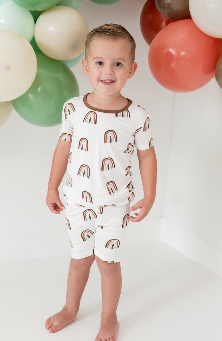 Kyte BABY Coffee Rainbow Two-Piece Shorts Pajamas | Nordstromrack