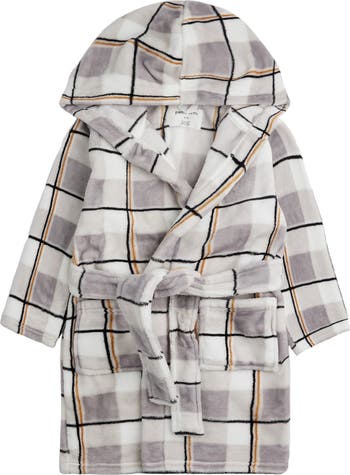 PL BABY BY PETIT LEM Kids' Plaid Hooded Robe | Nordstromrack