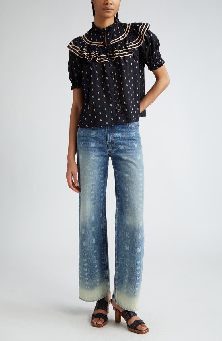 Ulla Johnson Wren Abstract Print Cotton Top | Nordstromrack