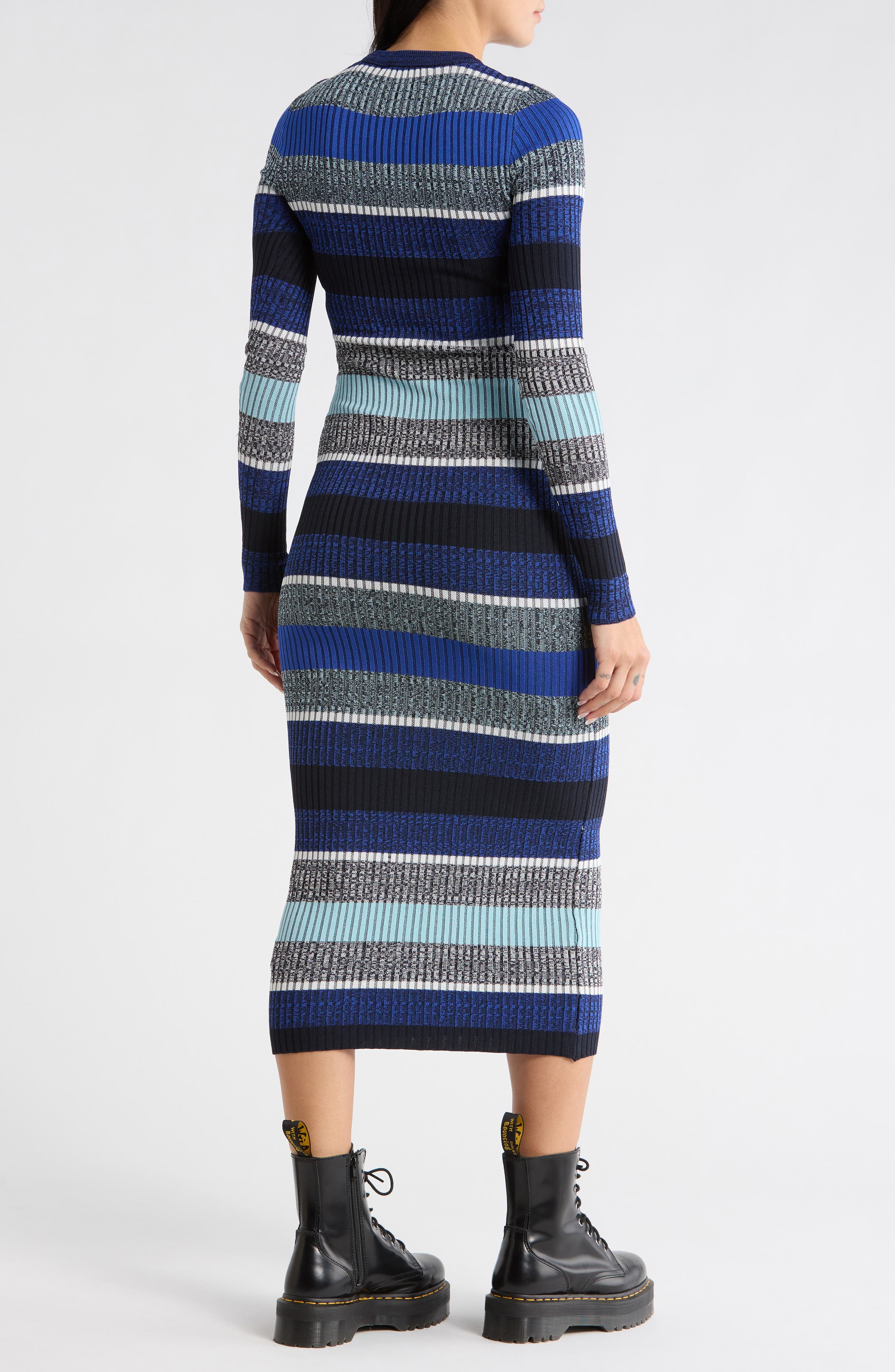 Desigual Stripe Long Sleeve Ribbed Sweater Dress | Nordstromrack