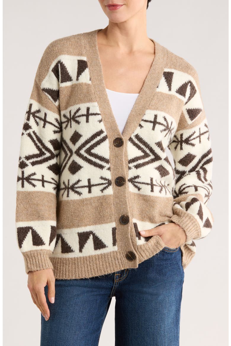 Geometric Button Front Cardigan (Women) | Nordstromrack