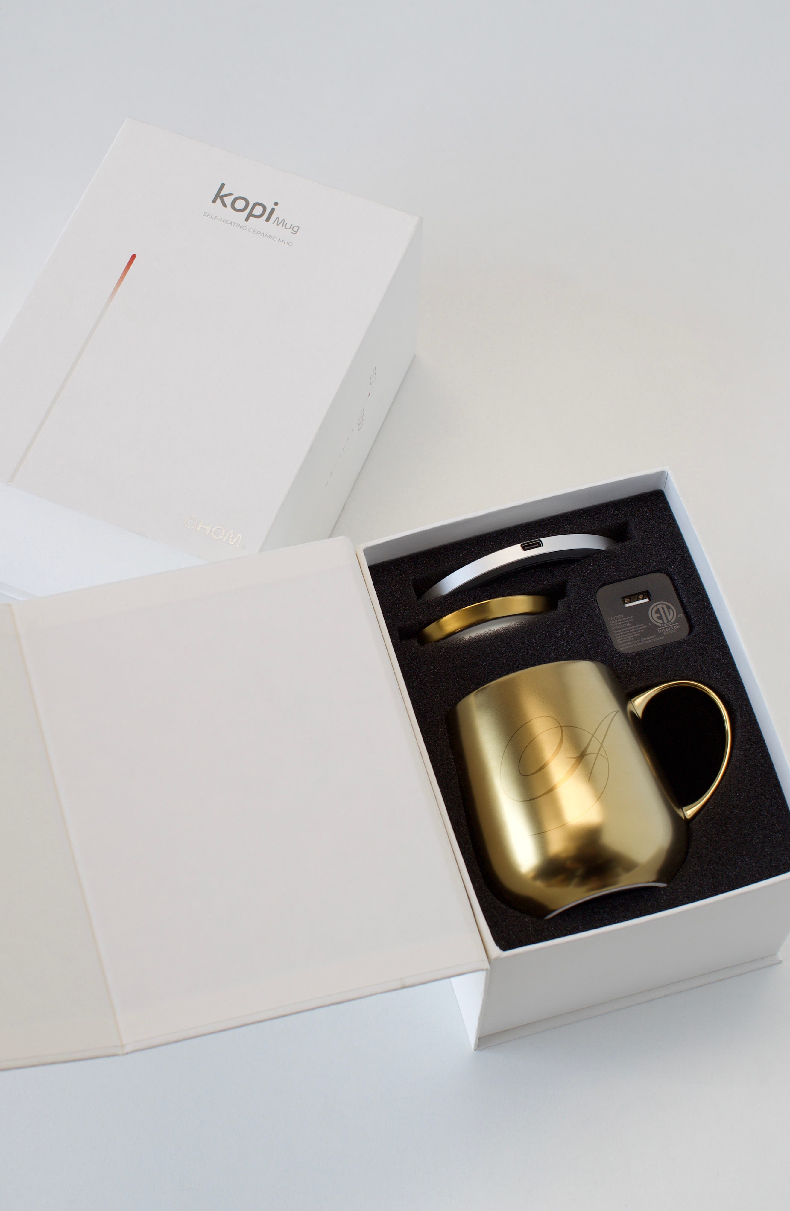 OHOM Ui Monogram Golden Mug & Warmer Set | Nordstrom
