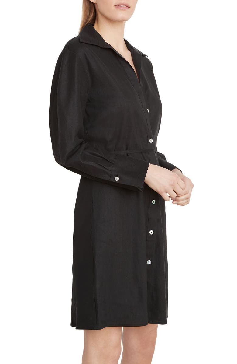 Vince Long Sleeve Stretch Linen Blend Shirtdress | Nordstromrack
