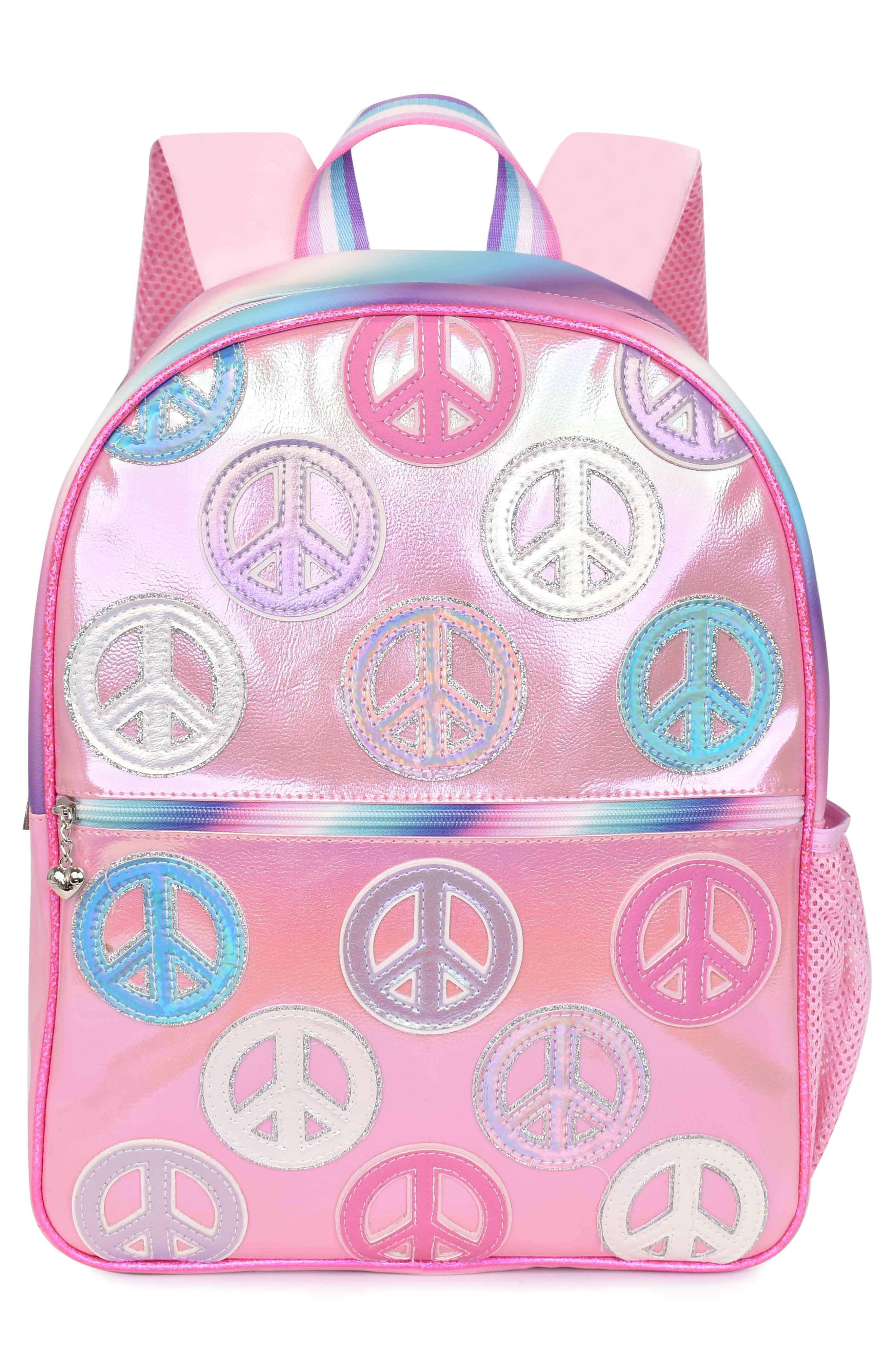 OMG Accessories Kids' Peace Sign Backpack & Stuff Pouch Set | Nordstromrack