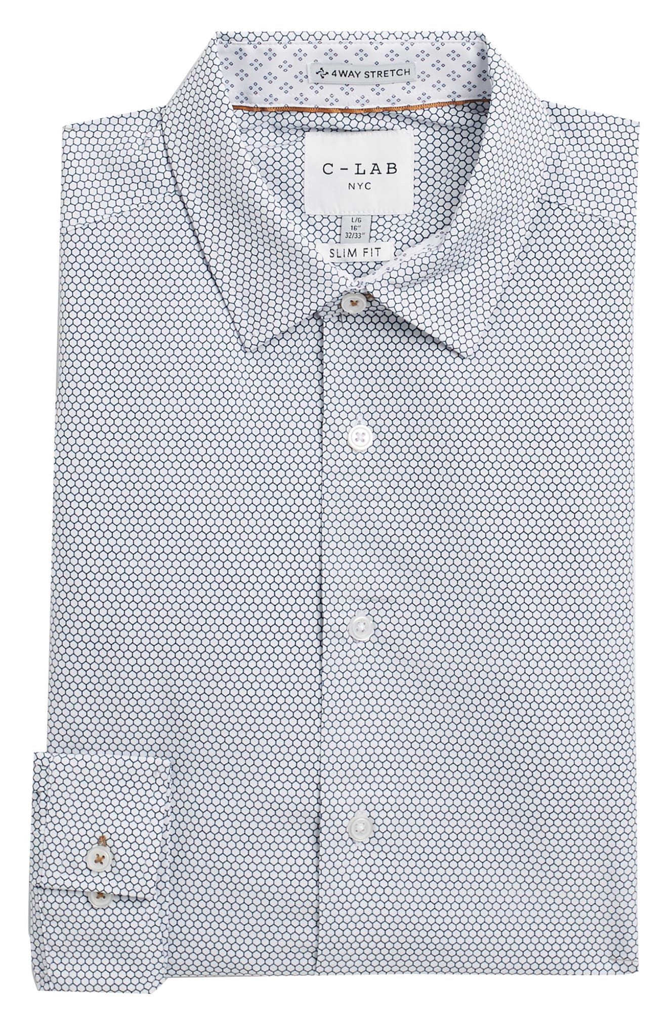 C-LAB NYC Slim Fit Long Sleeve 4-Way Stretch Dress Shirt | Nordstromrack