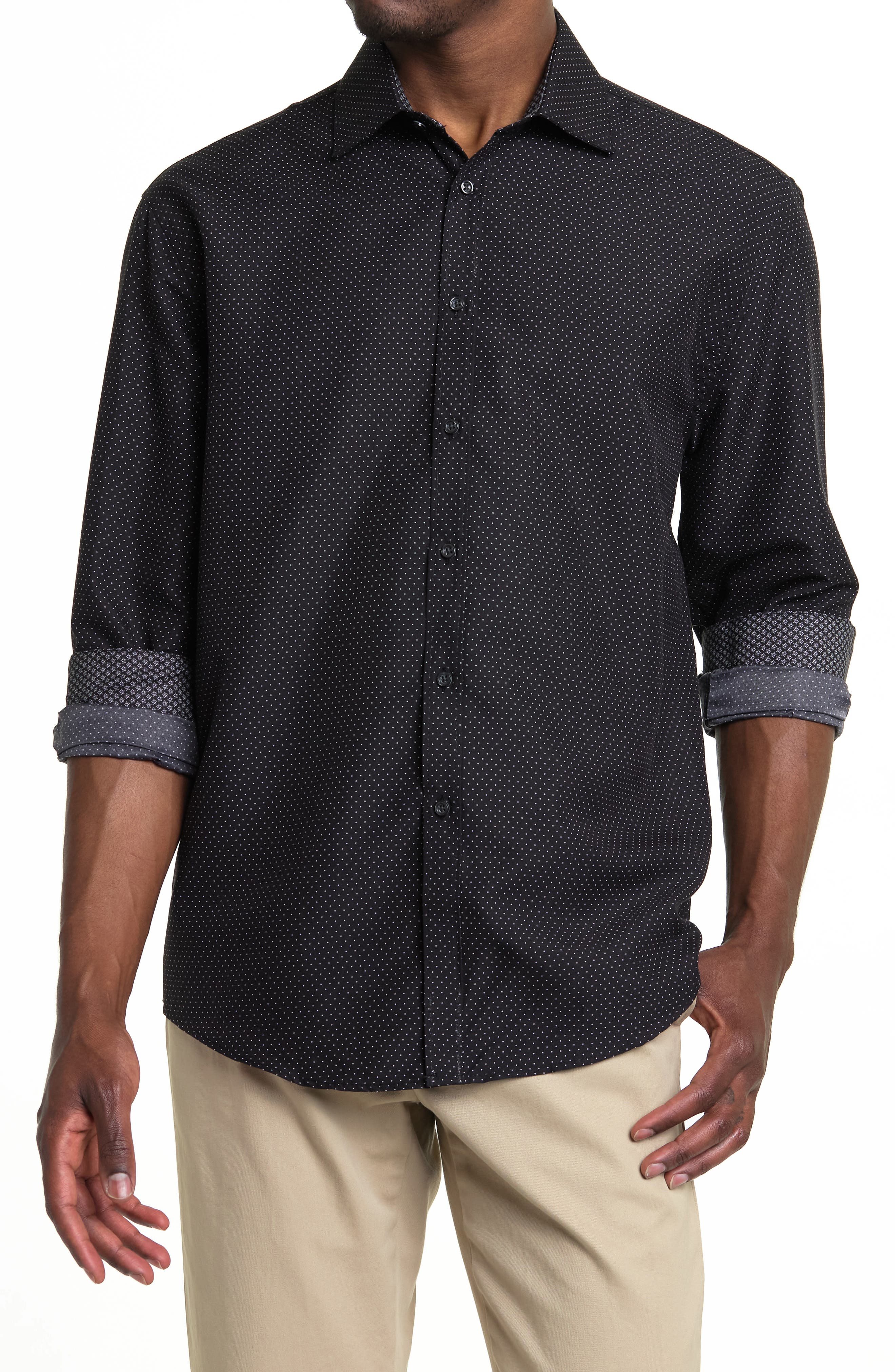 SOCIETY OF THREADS Pin Dot Print Slim Fit Shirt | Nordstromrack