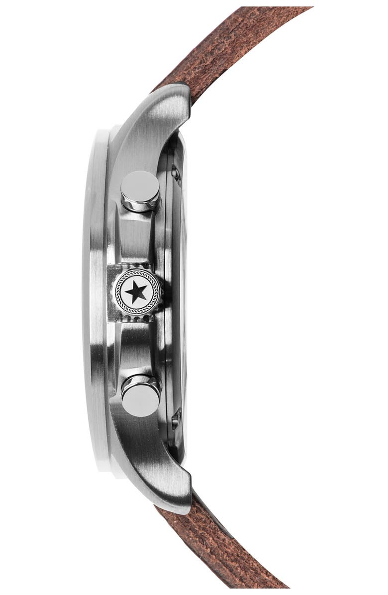 Jack Mason Field Chronograph Leather Strap Watch, 42mm | Nordstrom