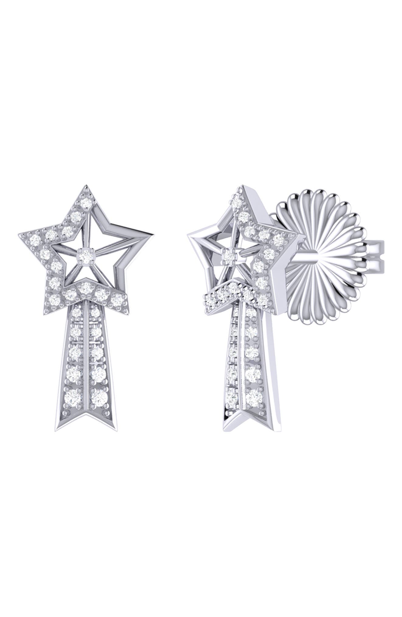 LuvMyJewelry Diamond Shooting Star Comet Earrings | Nordstromrack