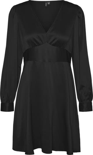 VERO MODA Essi Long Sleeve Satin Minidress | Nordstrom