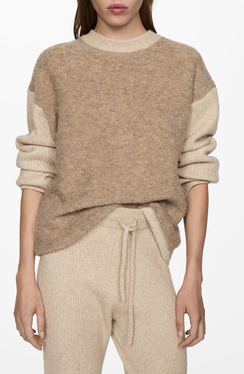 MANGO Colorblock Crewneck Sweater | Nordstrom