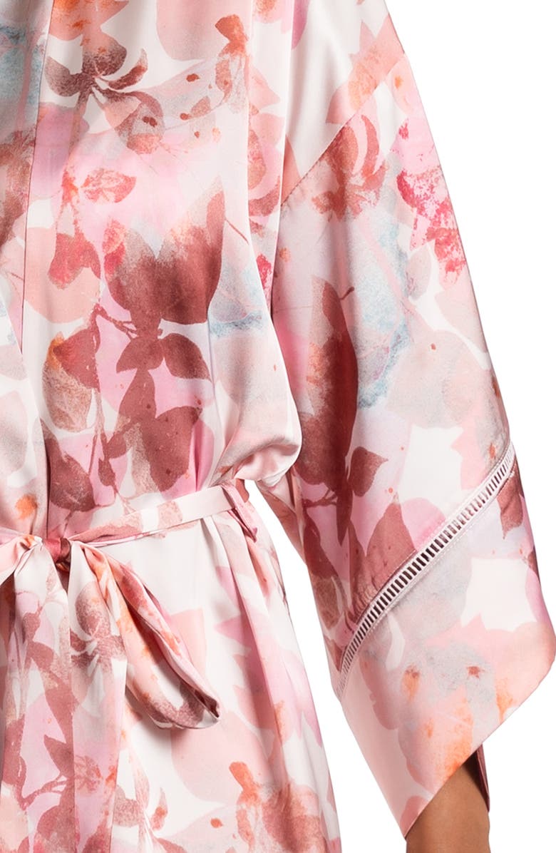 Midnight Bakery Marion Ladder Trim Satin Robe | Nordstrom