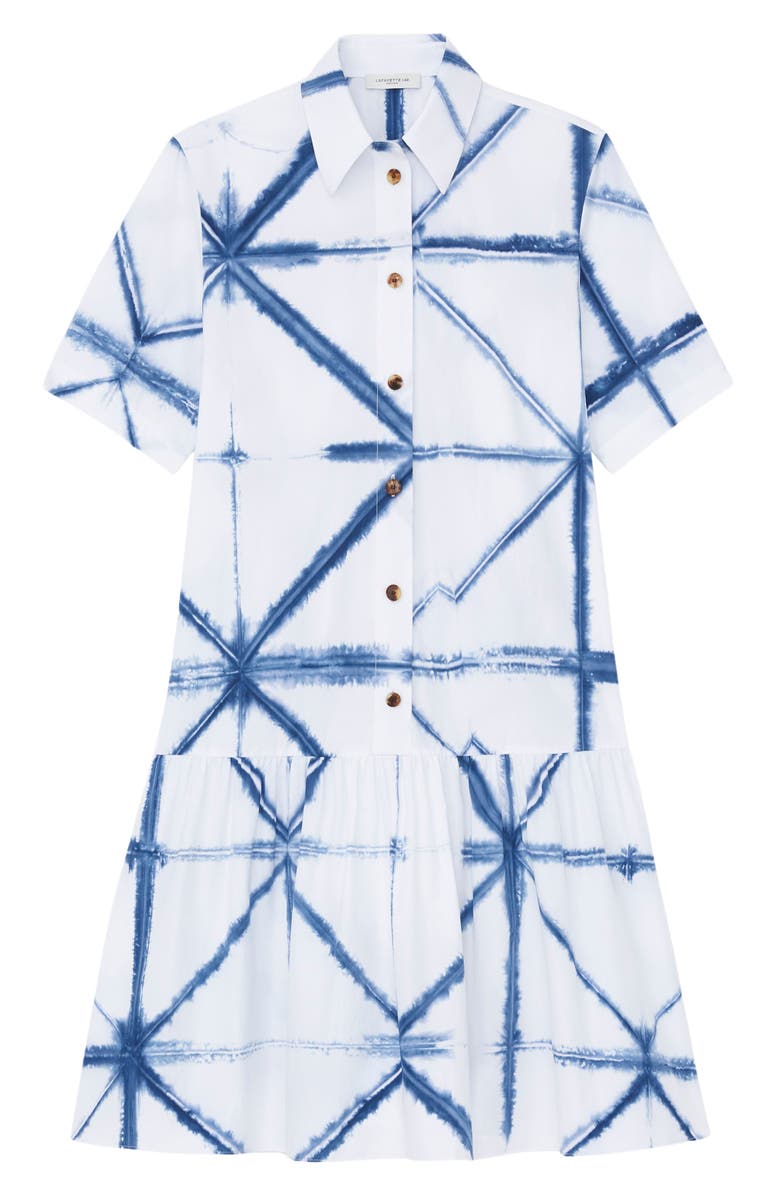 Lafayette 148 New York Troy Sunburst Shibori Cotton Poplin Shirtdress ...