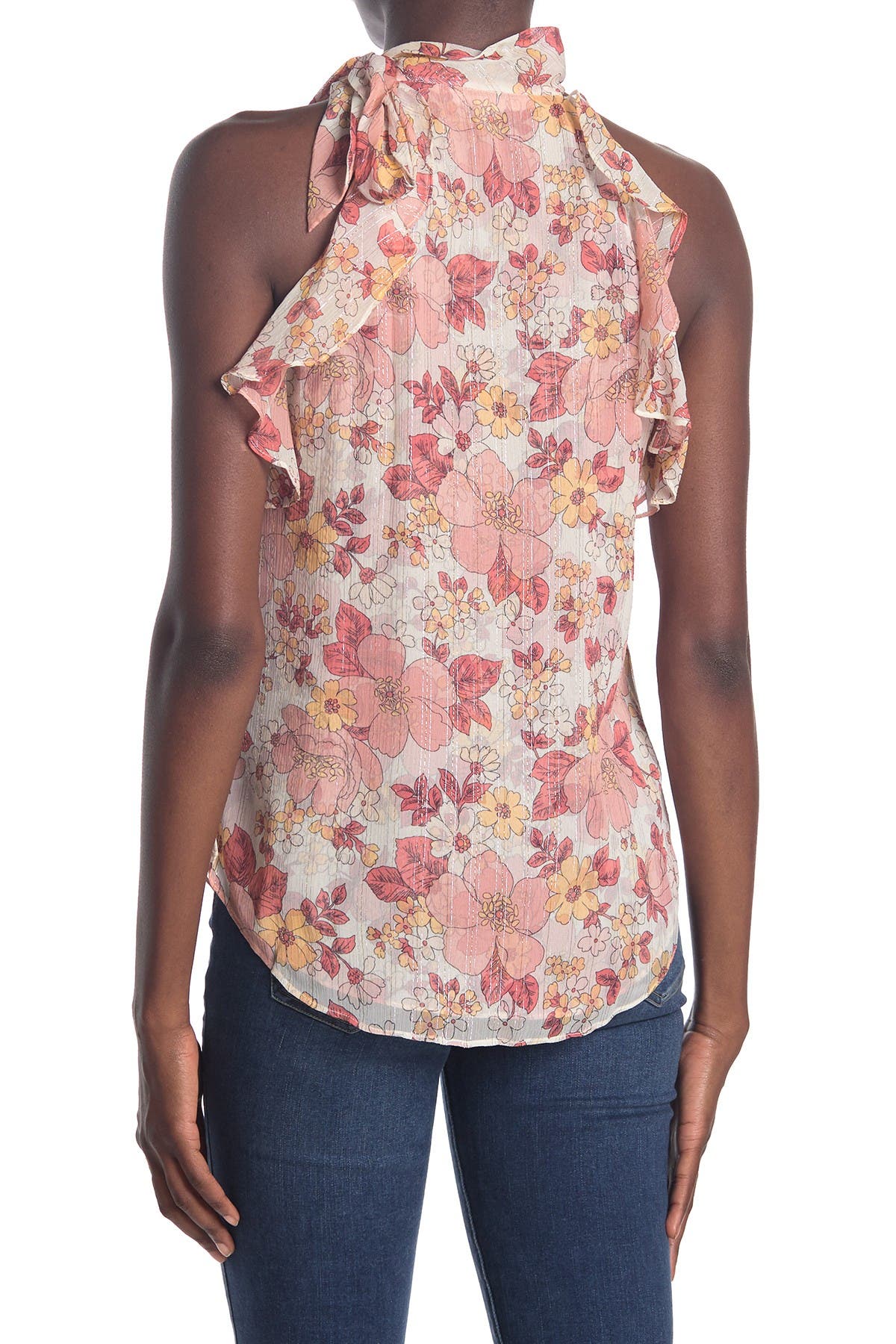 Veronica Beard Dali Metallic Stripe Silk Tank | Nordstromrack