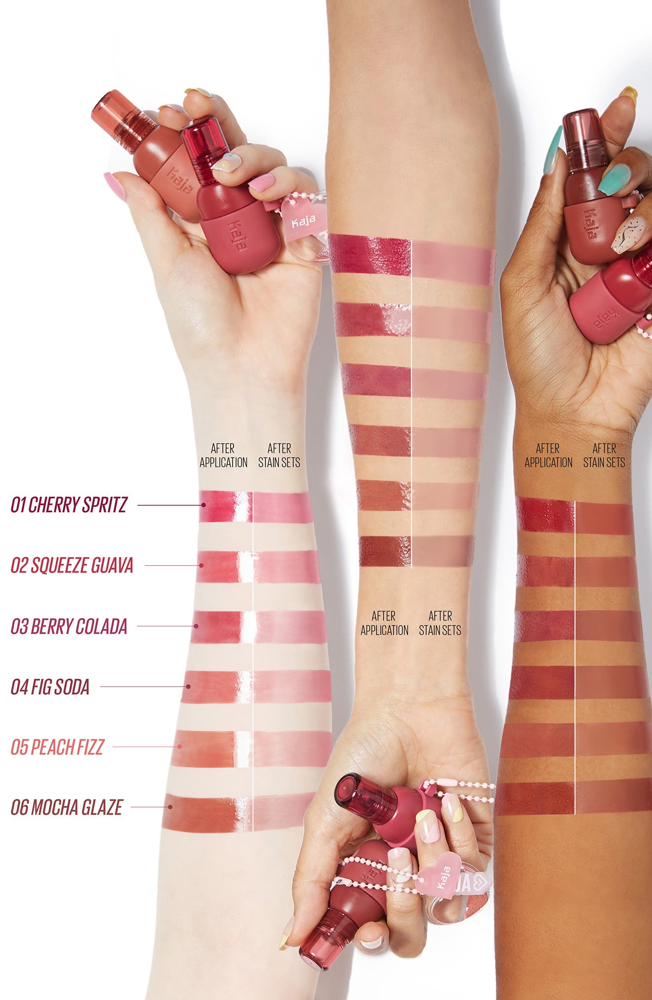 Kaja Jelly Charm Lip & Blush Stain with Glazed Key Chain | Nordstrom