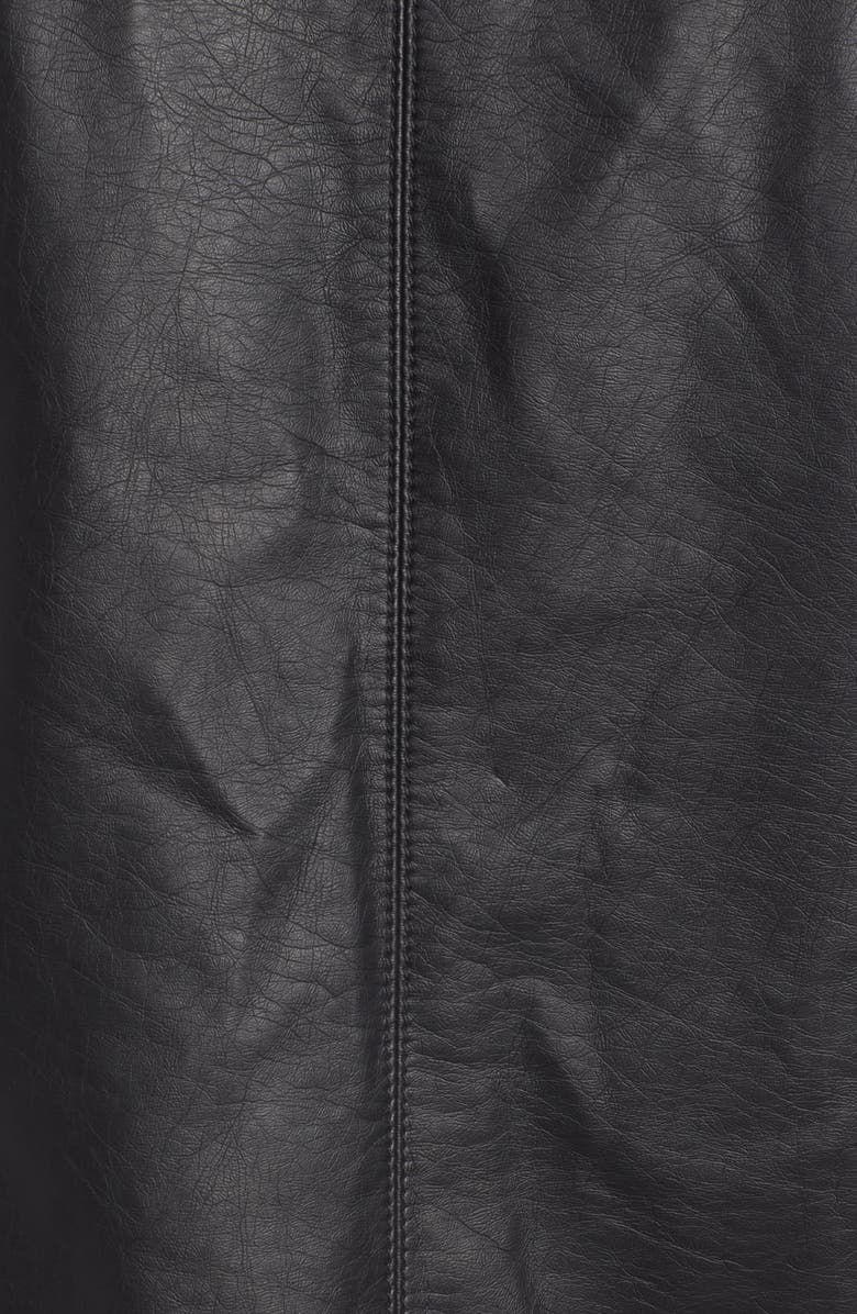 Caslon® Ribbed Drape Front Faux Leather Jacket | Nordstromrack