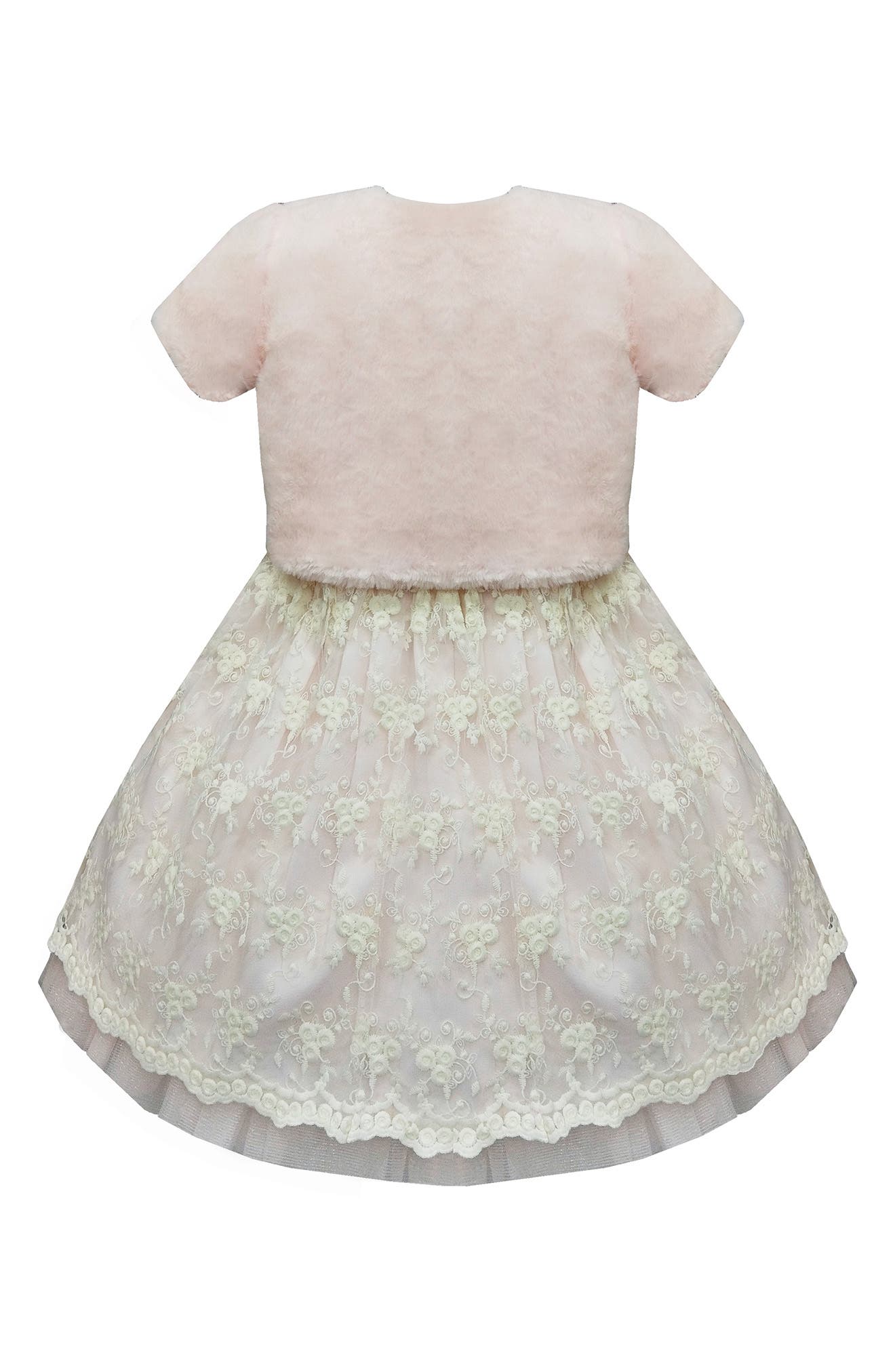 AMERICAN PRINCESS Kids' Flower Embroidered Dress & Faux Fur Bolero ...