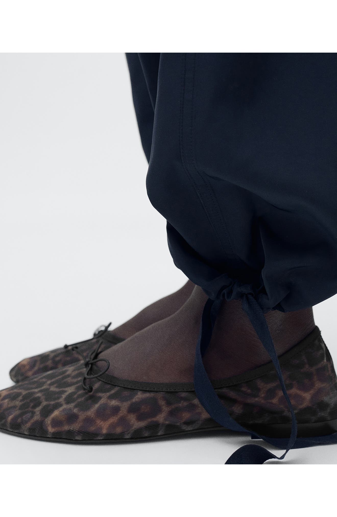 MANGO Animal Print Mesh Ballerina Flat (Women) | Nordstrom