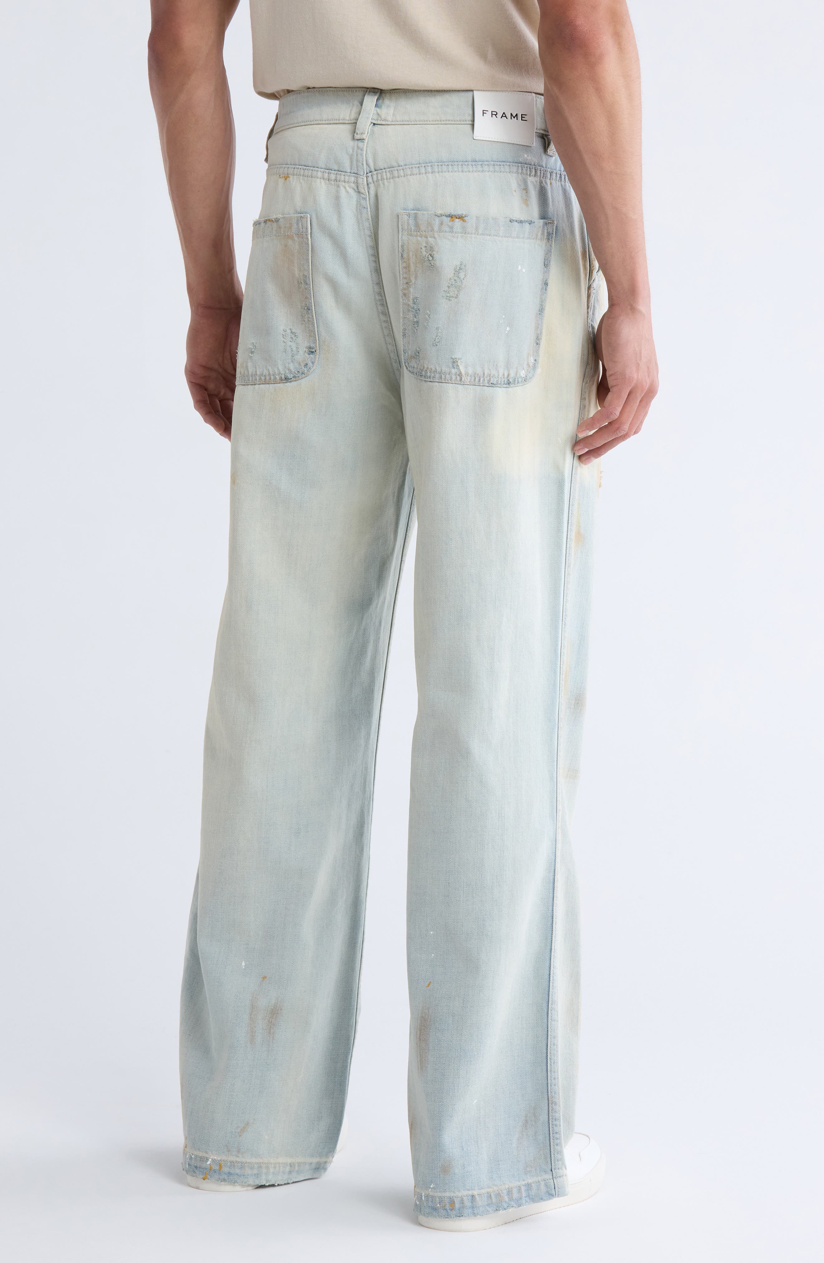 FRAME Skater Distressed Wide Leg Jeans | Nordstromrack