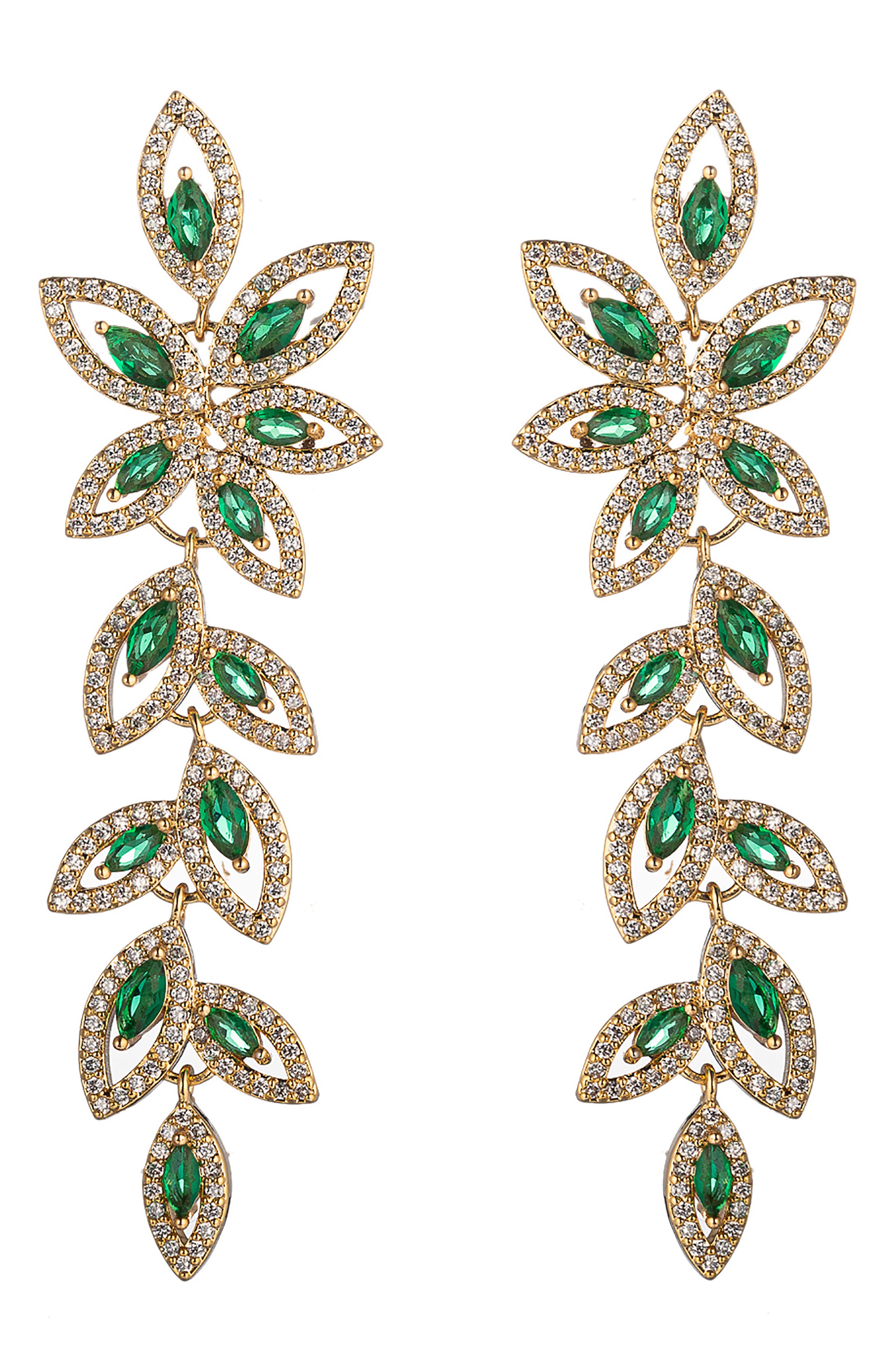 EYE CANDY LOS ANGELES Gianna CZ Leaf Drop Earrings | Nordstromrack