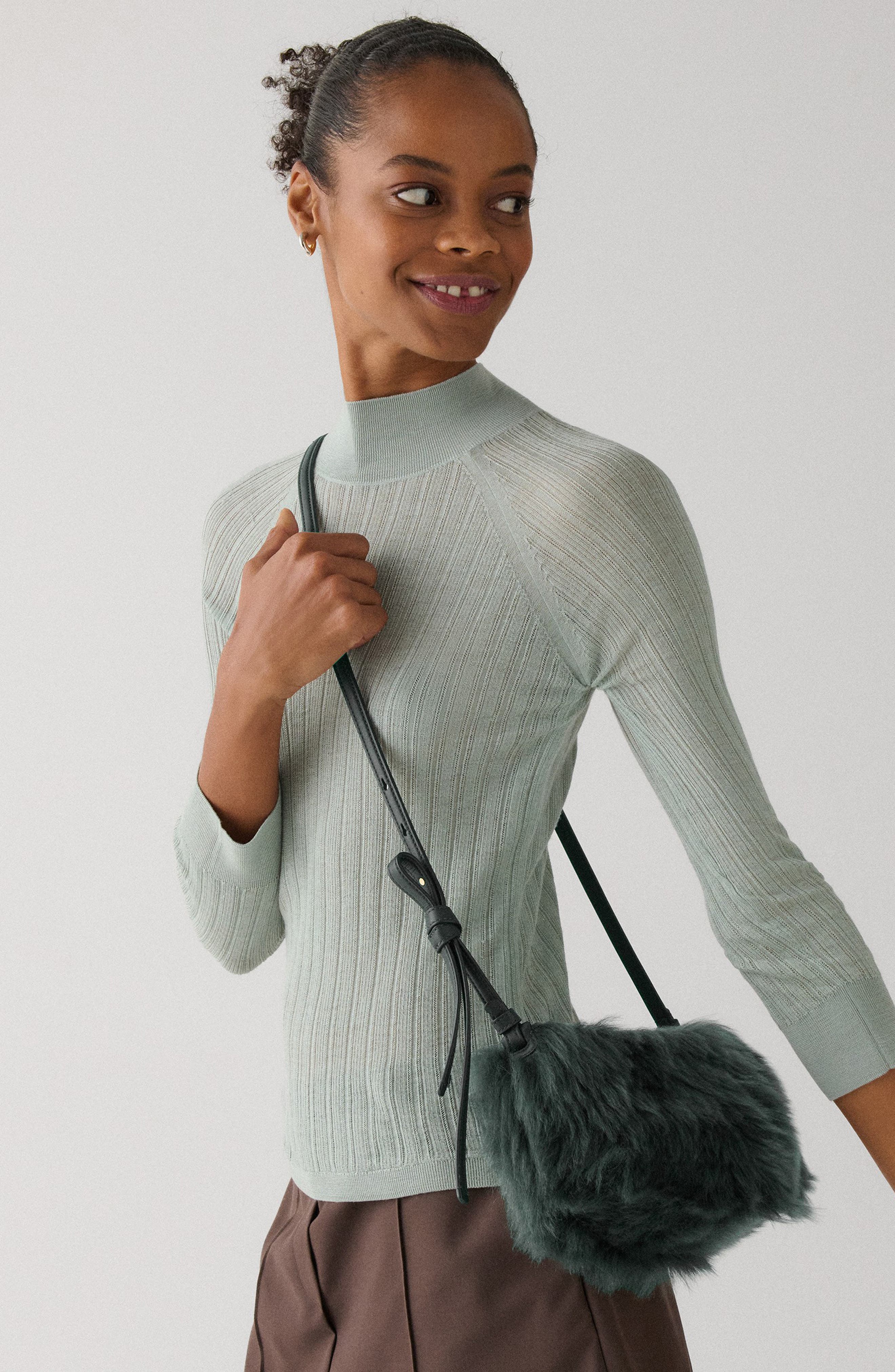 Kate Spade New York loop genuine shearling crossbody bag | Nordstrom