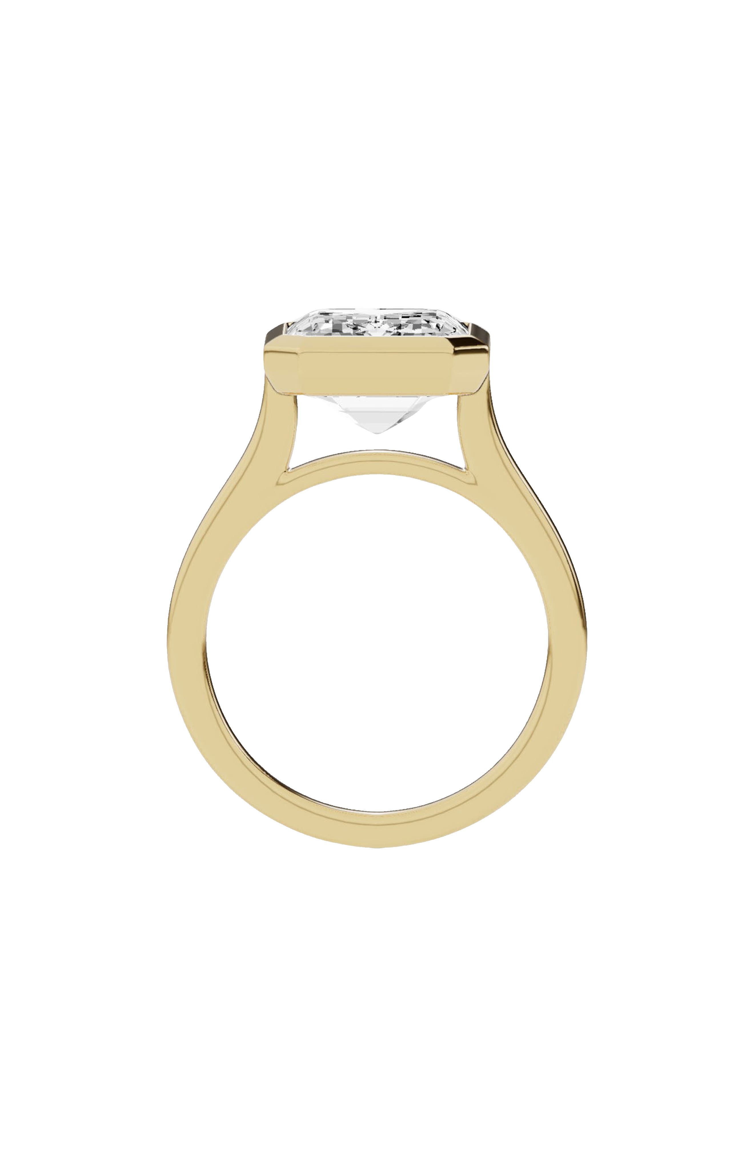 Jennifer Fisher 18K Gold Emerald Cut Lab Created Diamond Solitaire Ring ...