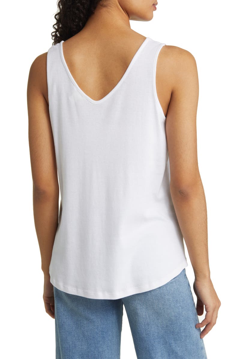Caslon® Knot Detail Cotton Blend Tank | Nordstromrack