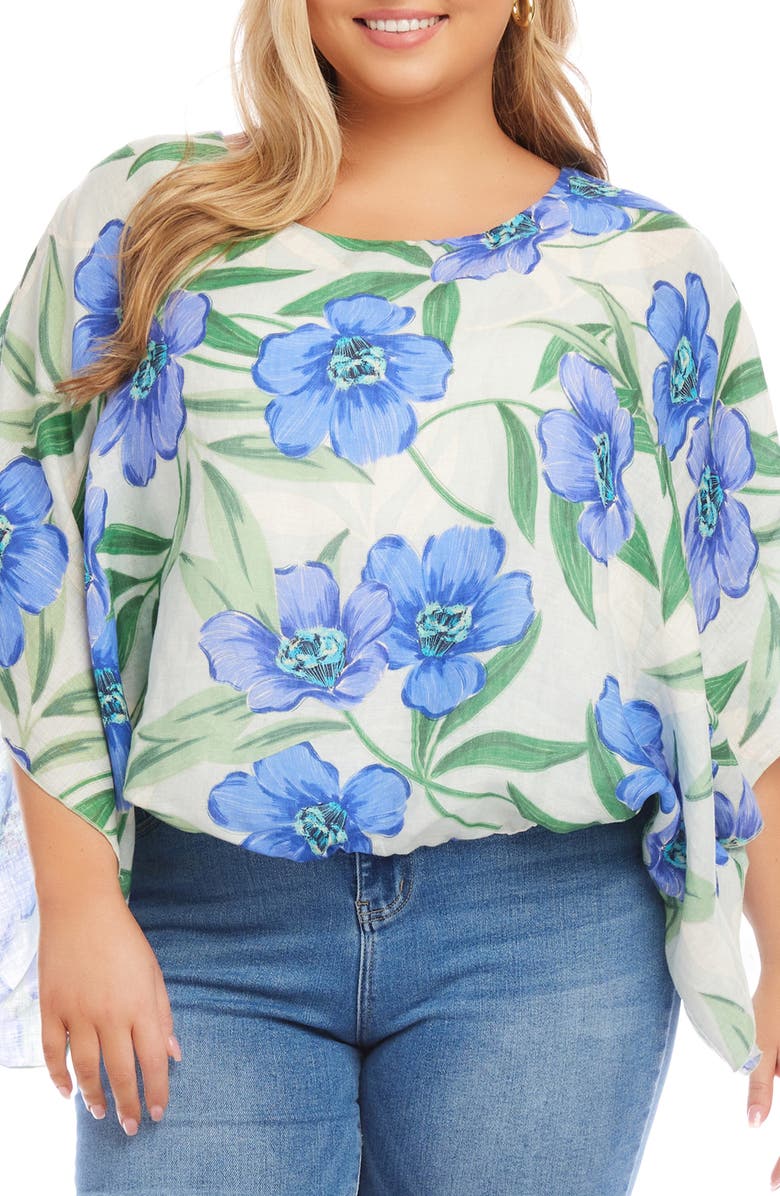 Karen Kane Floral Blouson Scarf Top | Nordstromrack