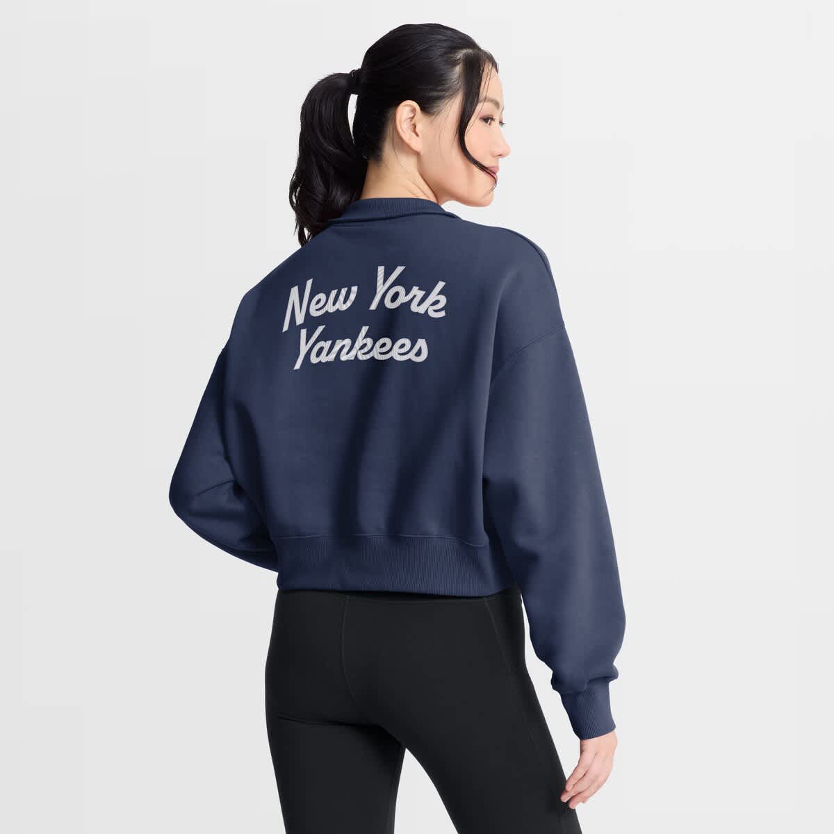 Nike Women's Nike Navy New York Yankees Primetime Phoenix Fleece Half ...