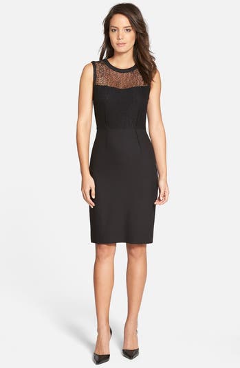 Classiques Entier® Lace Overlay Crepe Sheath Dress | Nordstrom