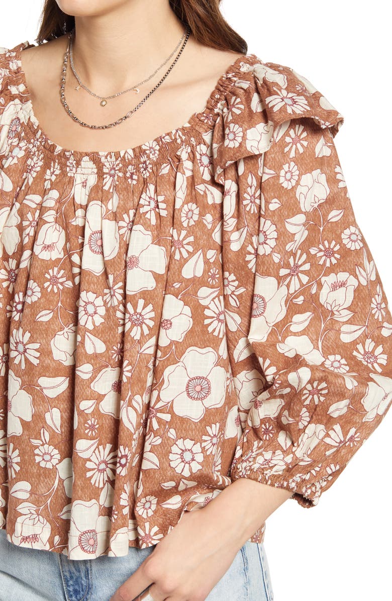 Free People Miss Daisy Ruffle Print Top | Nordstromrack