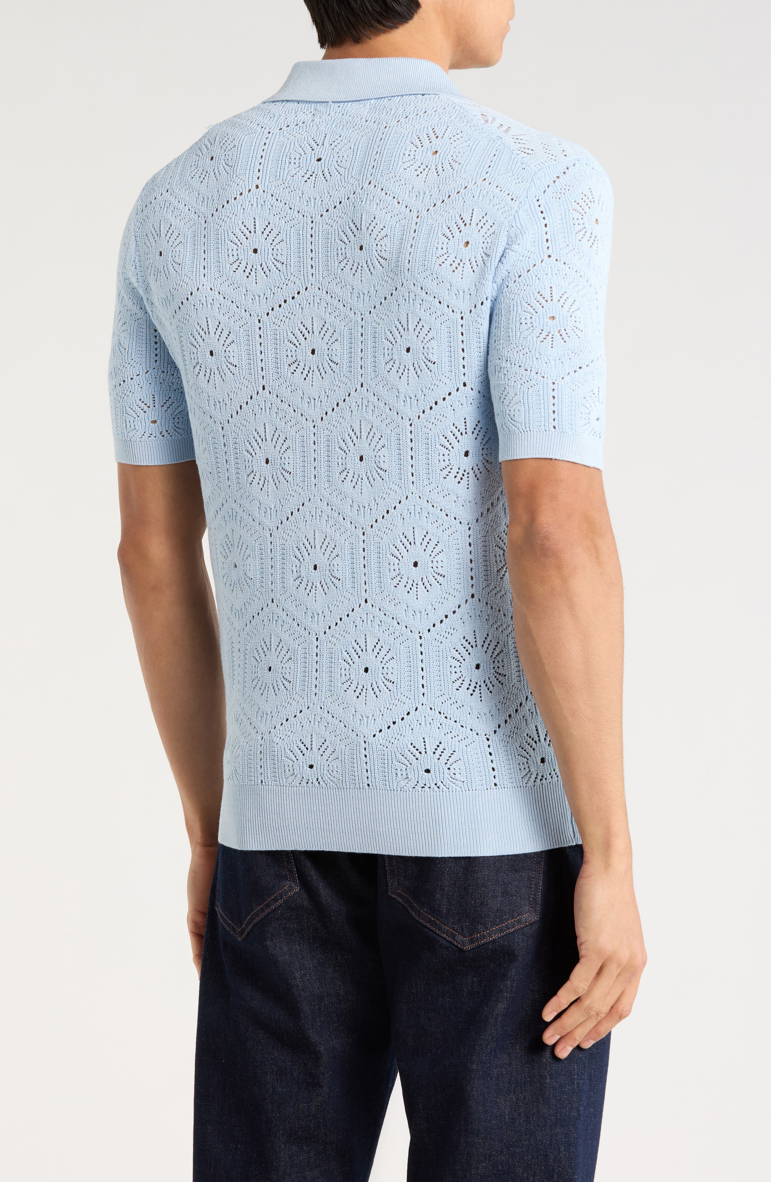 Pointelle Knit Short Sleeve Button-Up Shirt (Men) | Nordstromrack