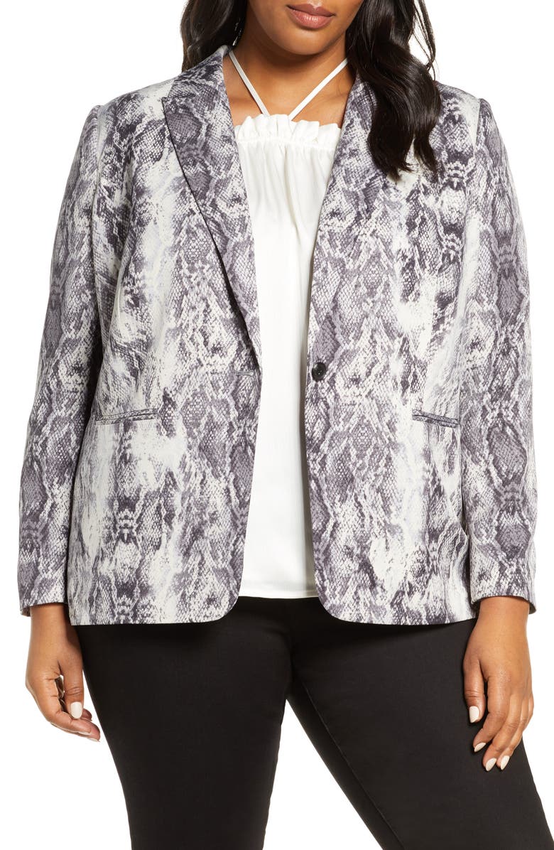 Vince Camuto Demure Snake Print Notch Collar Jacket | Nordstromrack