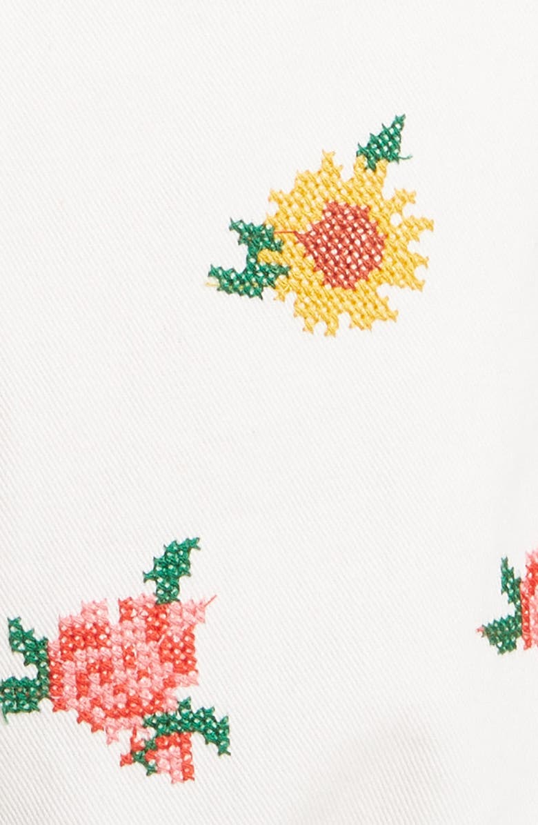 FARM Rio Cross Stitch Embroidered Long Sleeve Crop Top | Nordstromrack
