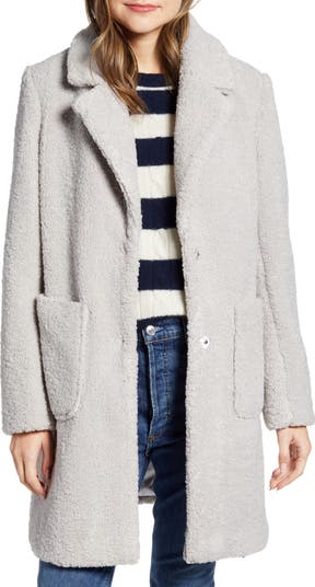 French Connection Notch Collar Faux Shearling Coat | Nordstrom