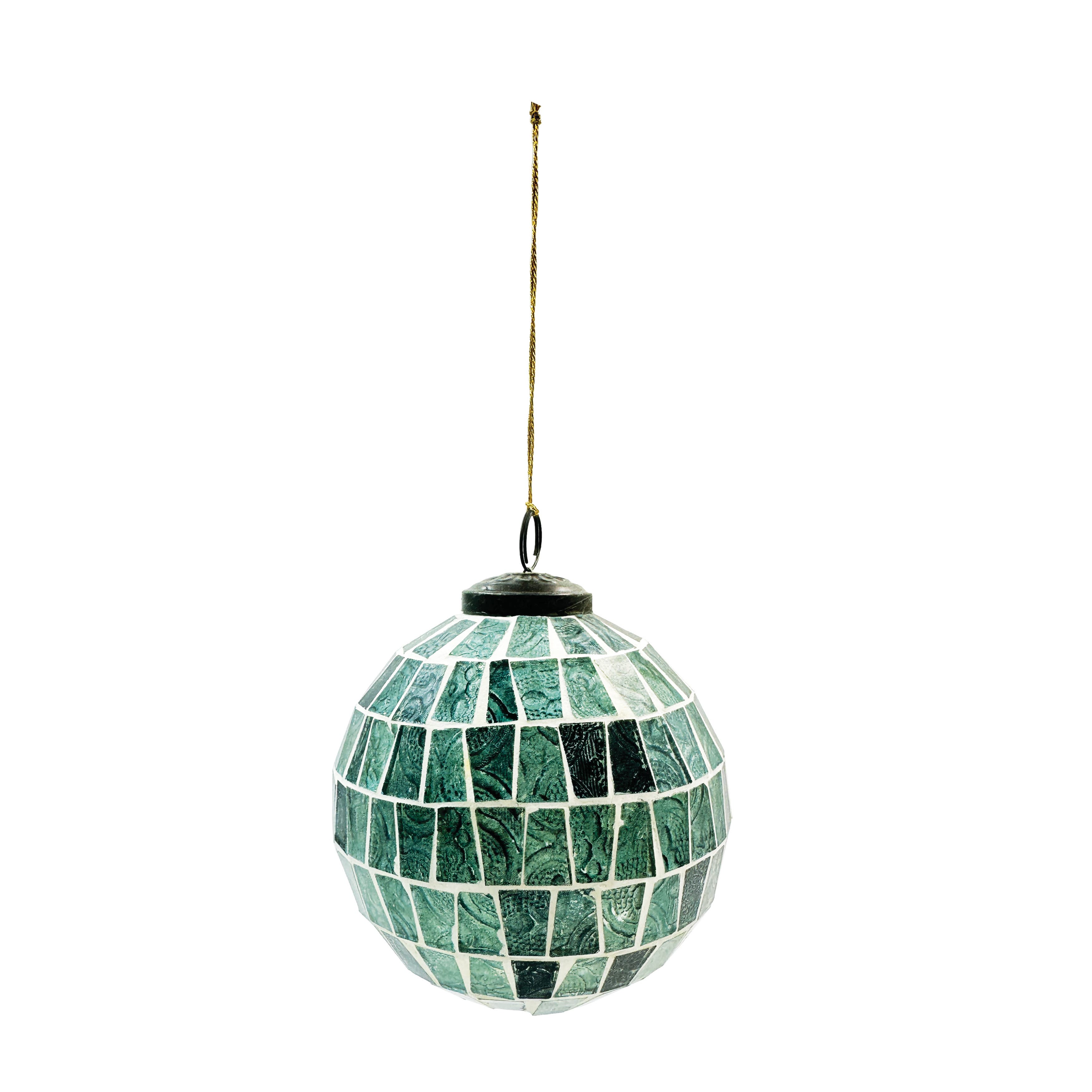 Storied Home Round Glass Mosaic Ball Ornament, Blue and White | Nordstrom