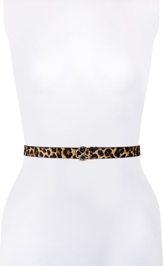 Kate Spade New York leopard genuine calf hair spade flower belt | Nordstrom