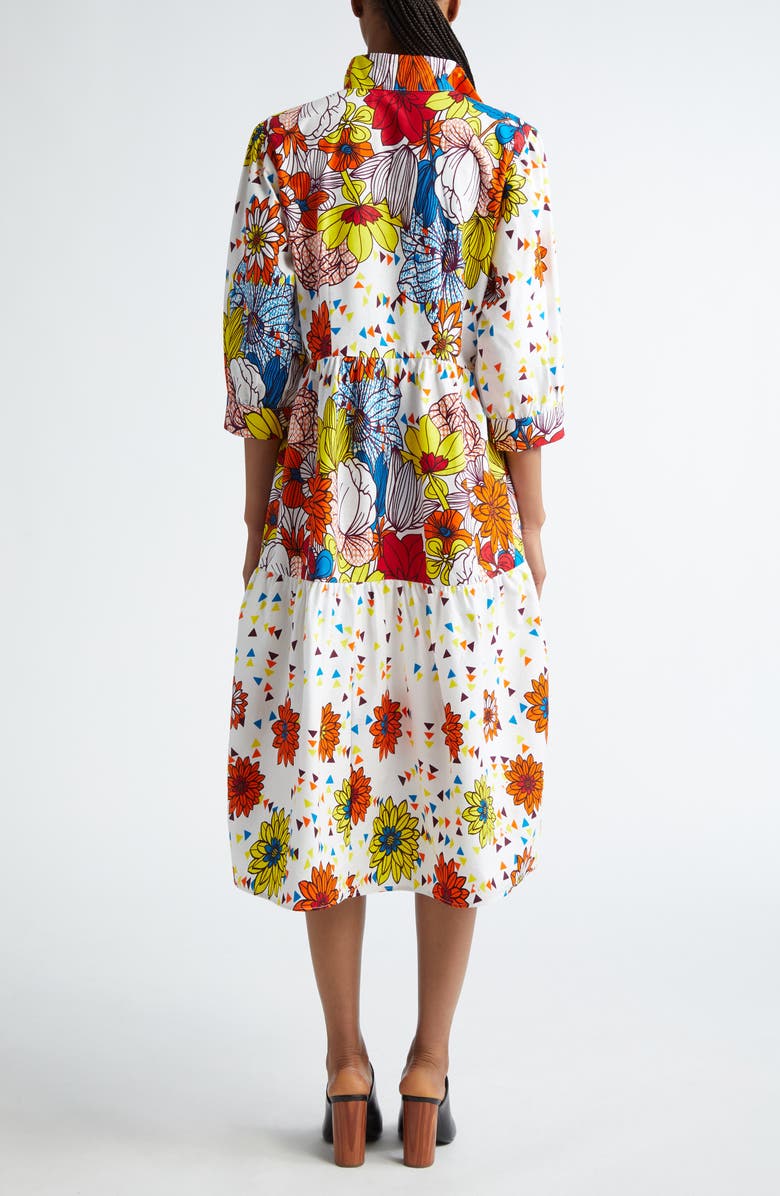 The Oula Company Mixed Print Tiered High-Low Shirtdress | Nordstromrack