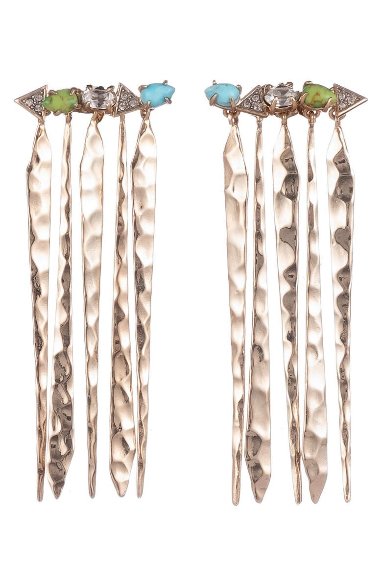 Alexis Bittar Multi-Stone Hammered Fringe Statement Earrings ...