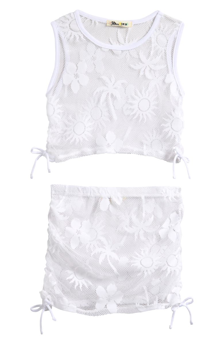 Miken Swim Kids' Floral Mesh Cover-Up Tank & Skirt Set | Nordstromrack