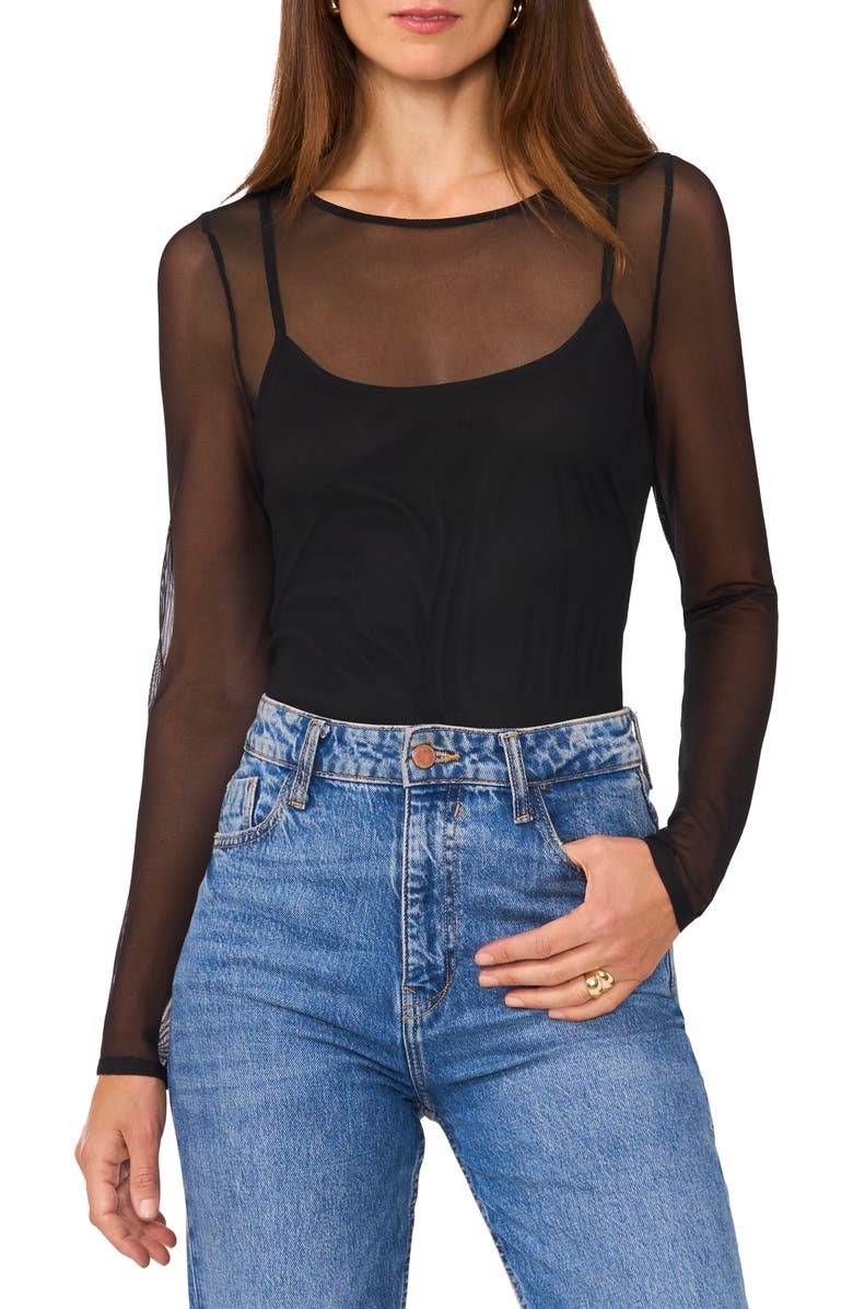 Vince Camuto Long Sleeve Mesh Top | Nordstromrack