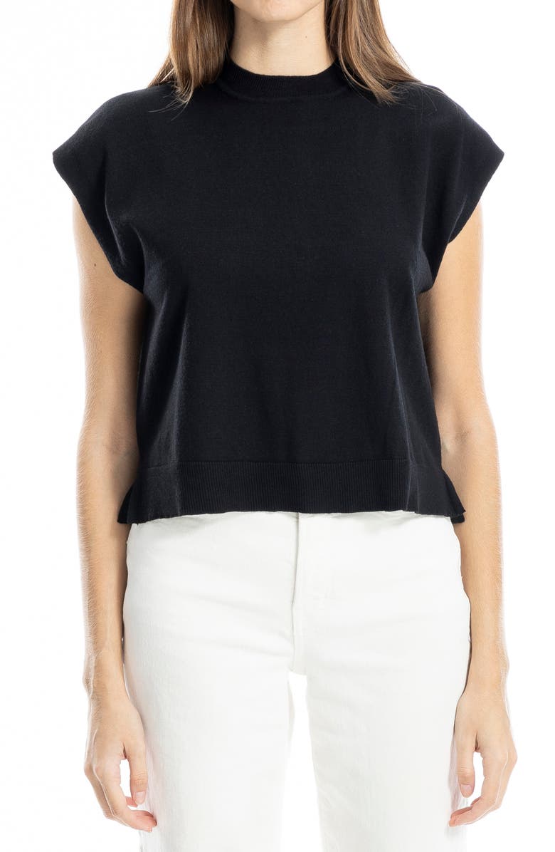 MAX STUDIO Mock Neck Fine Gauge Short Sleeve Sweater | Nordstromrack