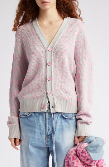 Acne Studios Kerid Tiles Face Cardigan | Nordstrom