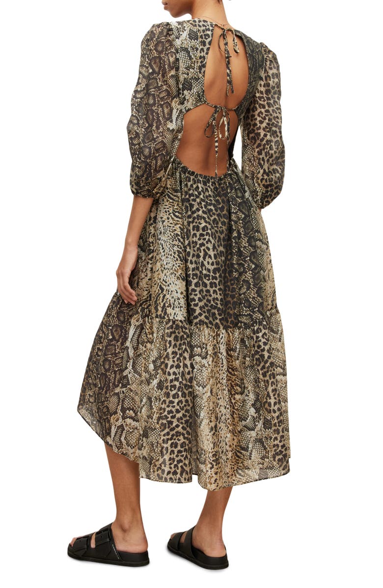 AllSaints Rosia Noche Leopard Snakeskin Print Dress | Nordstromrack