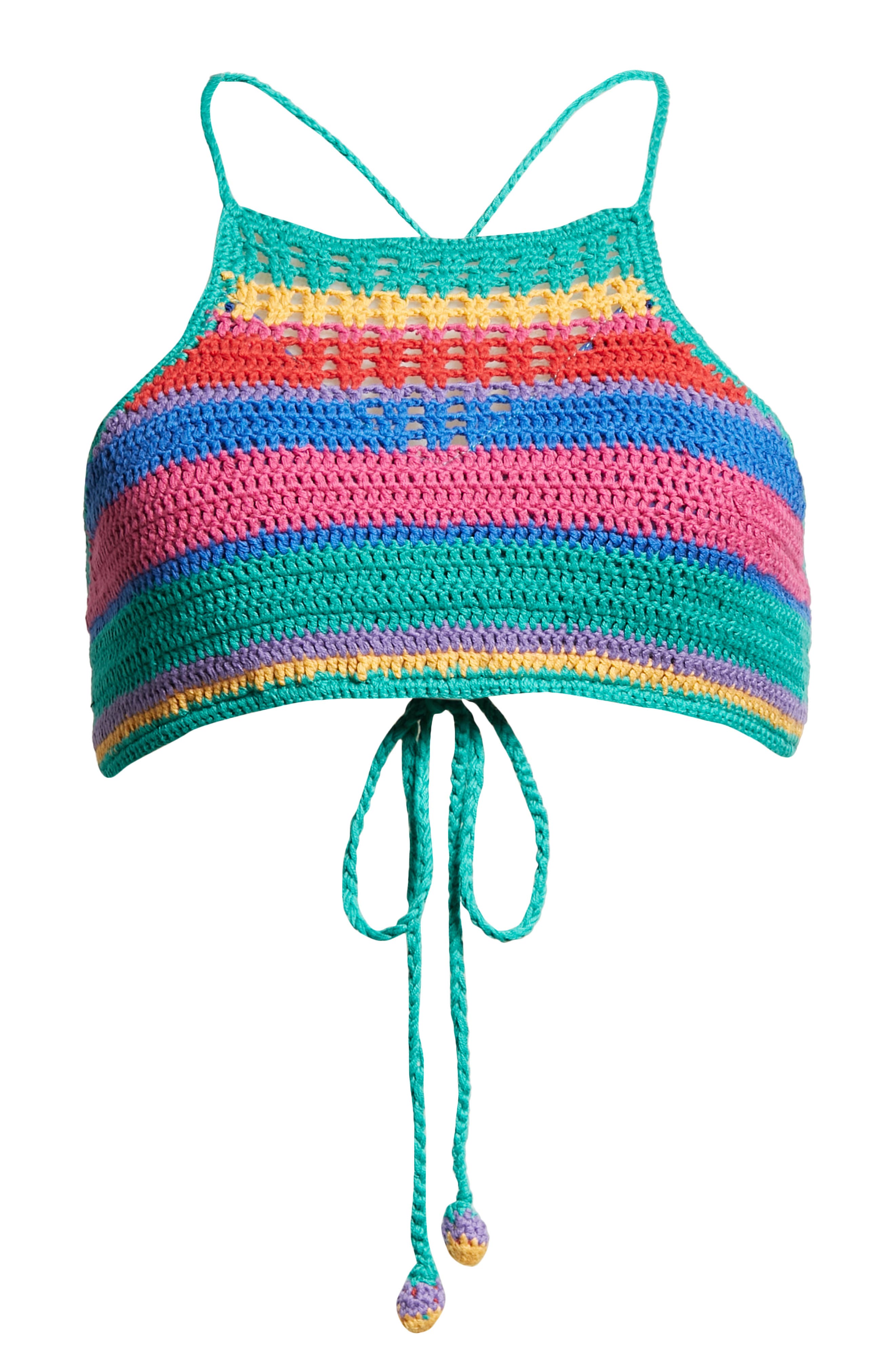 FARM Rio Brunas Stripe Crochet Bikini Top | Nordstromrack