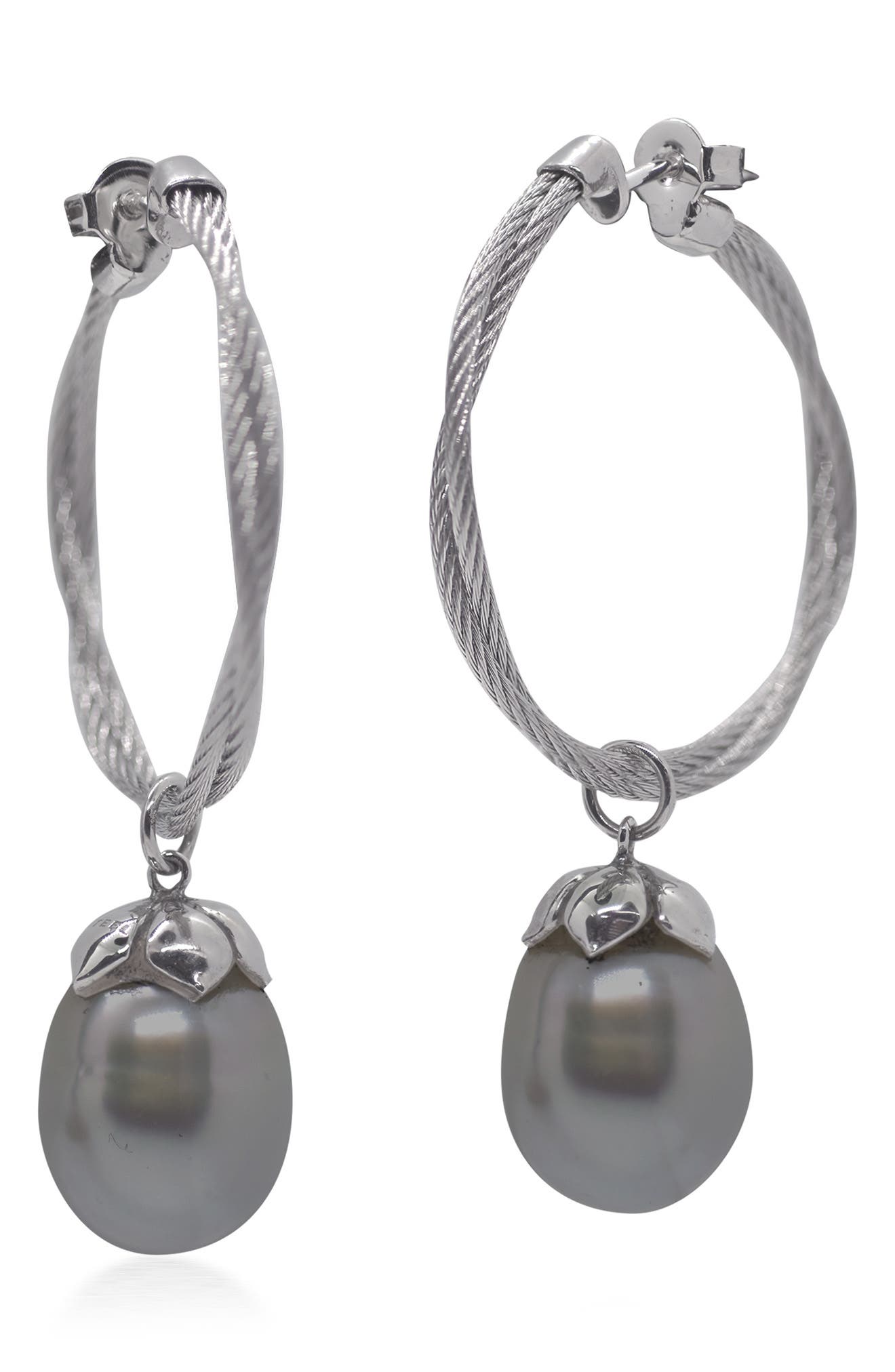ALOR® Twisted Cable South Sea Pearl Drop Earrings | Nordstromrack