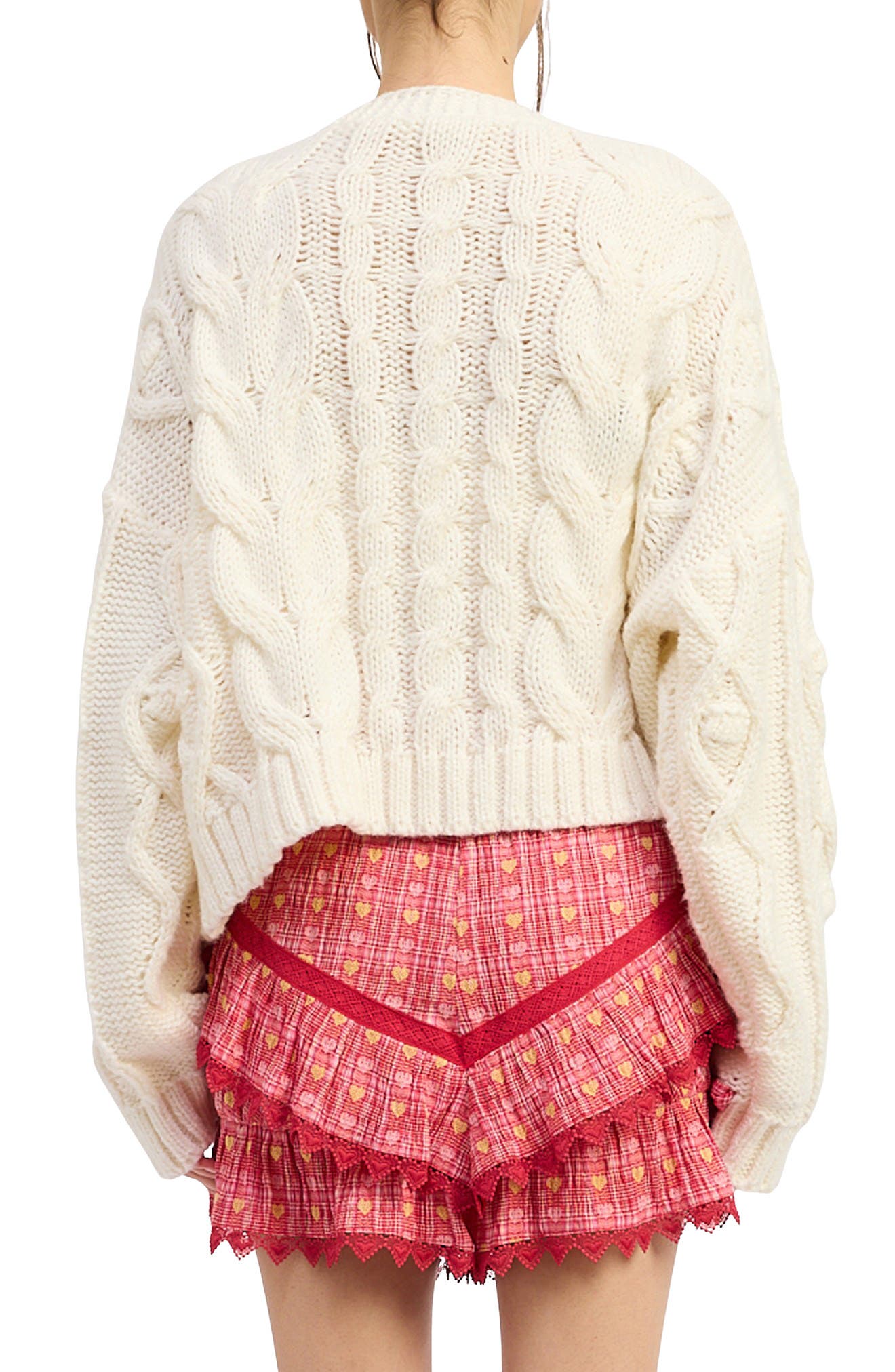 JACQUIE THE LABEL Clementine Ribbon Cable Cardigan | Nordstrom