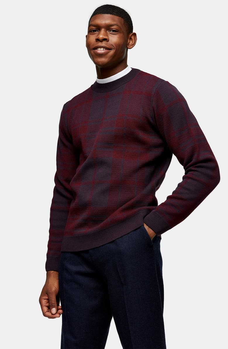 Topman Exploded Check Crewneck Sweater | Nordstrom