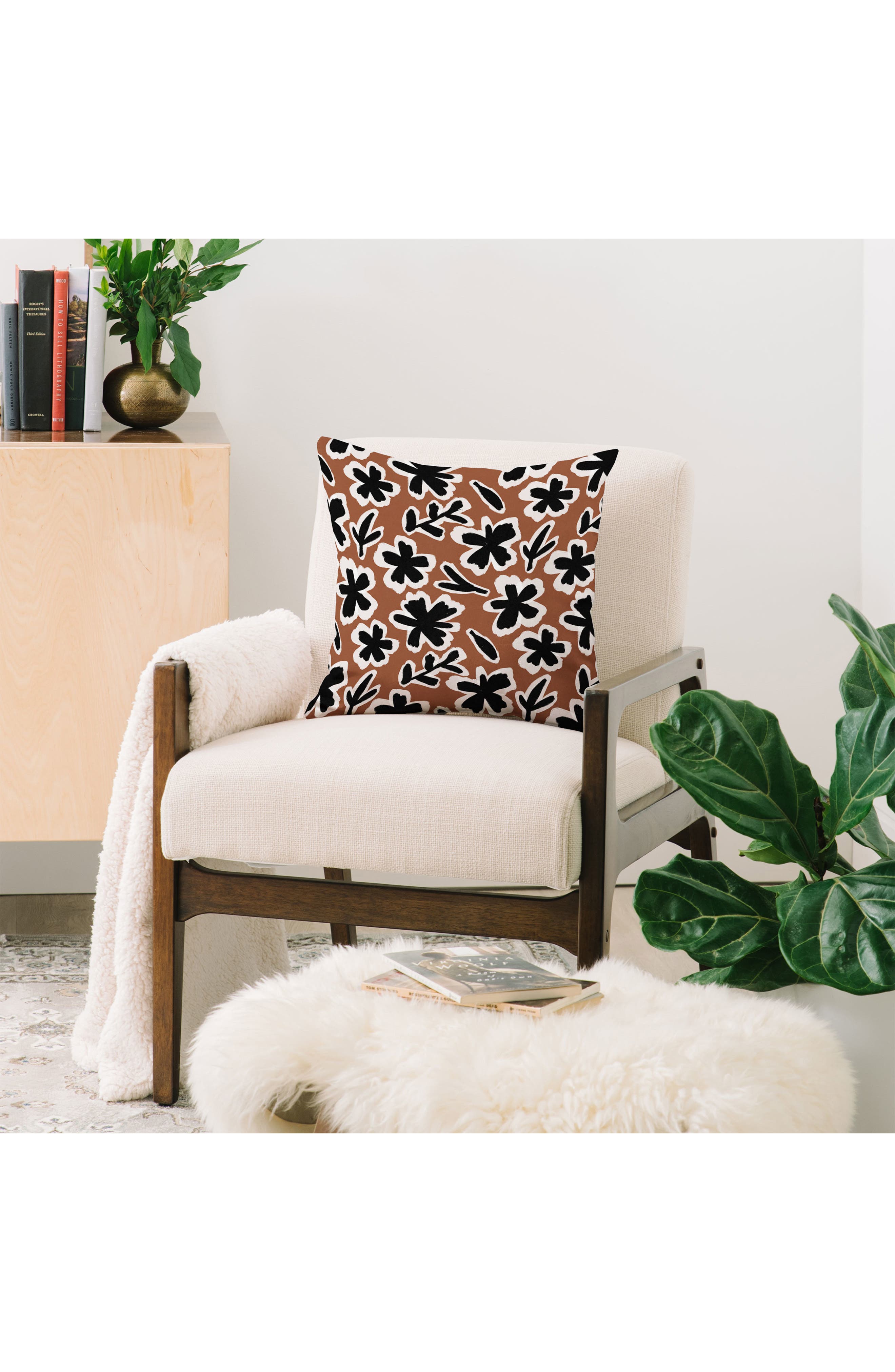 Deny Designs Alisa Galitsyna Black Florals Throw Pillow | Nordstromrack